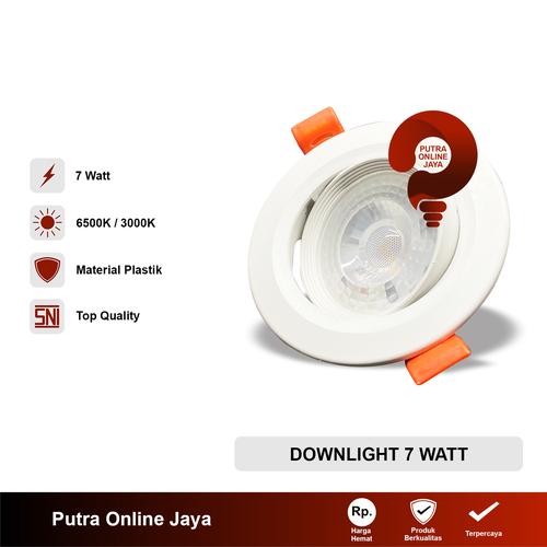 Jual Lampu downlight plafon LED 7 watt spotlight 7 watt - White - Kota ...