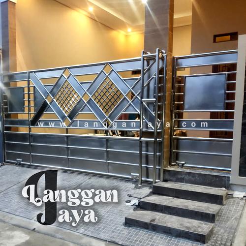 Jual pagar stainless minimalis variasi plat - Kab. Bekasi - langganjaya ...