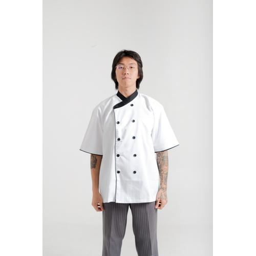 Jual Chef Jacket / Baju Koki lengan pendek, putih, k-10 - L - Kota ...