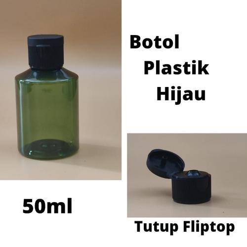 Jual Botol Hijau Plastik 50ml Botol Skincare Botol Tutup Fliptop Refill ...