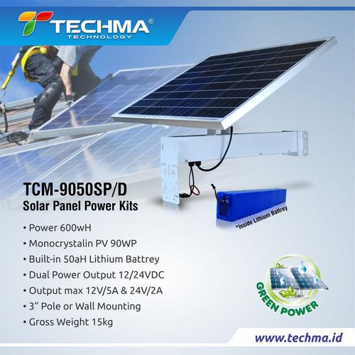 Promo Techma Surveillance Solar Panel Power Kit - Included Battery ...