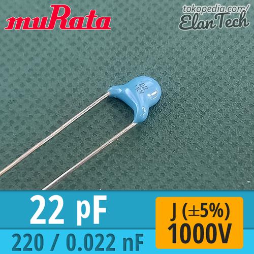 Jual 22pF / 220 1000V Murata Ceramic Capacitor 22 pF 1kV Kapasitor ...