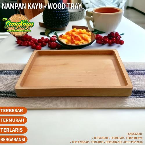 Jual Nampan kayu wooden serving tray kayu baki kayu nampan saji kotak ...