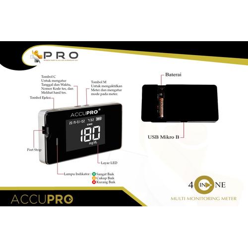 Jual ACCUPRO 4 in 1 Multicheck Cek Gula,Choles ,Asam Urat& HB Meter ...