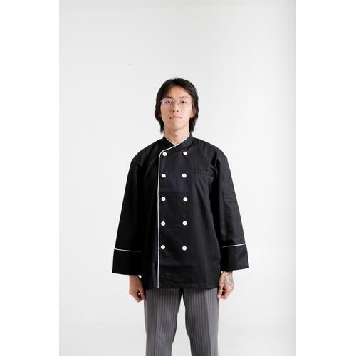 Jual Chef Jacket / Baju Koki Tangan Panjang hitam k-10 - S - Kota ...