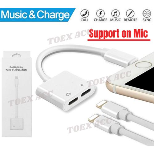 Jual Kabel Splitter iPhone Dual Lightning-Spliter Adapter Headset ...