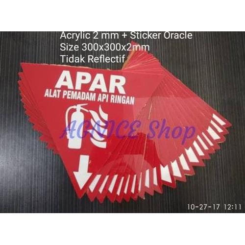 Jual XYZ Rambu Segitiga Alat Pemadam Api APAR Acrylic 2mm Sticker ...