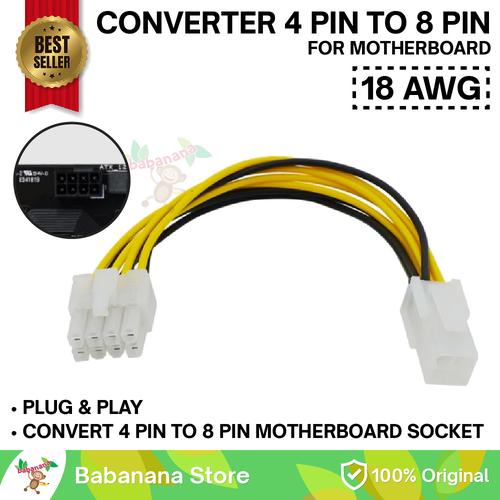 Jual Kabel Adapter 4 pin to 8 pin pada PSU ATX untuk CPU Power High ...
