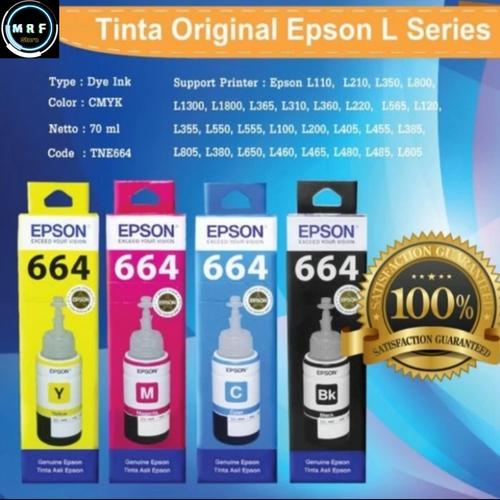 Promo 1 SET TINTA EPSON 664 ORIGINAL FOR L355 L360 L465 L455 L550 L555 ...