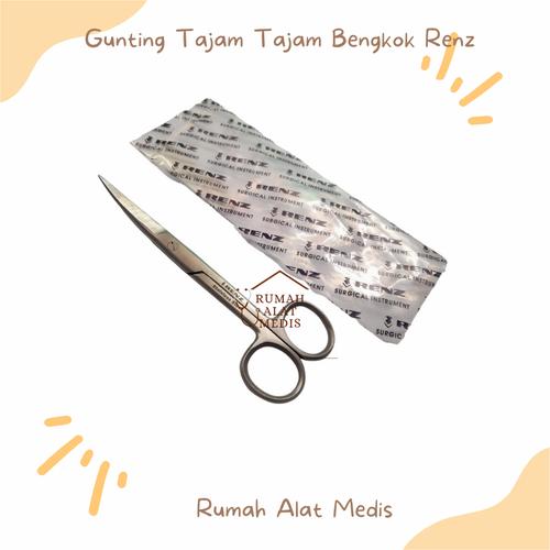 Jual Gunting Tajam-Tajam 14cm RENZ Lurus / Bengkok Gunting Jaringan 14 ...