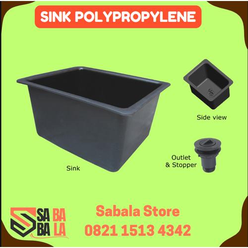 Jual [Sink PP] SINK POLYPROPYLENE WASTAFELL LABORATORIUM 550 x 450 x ...