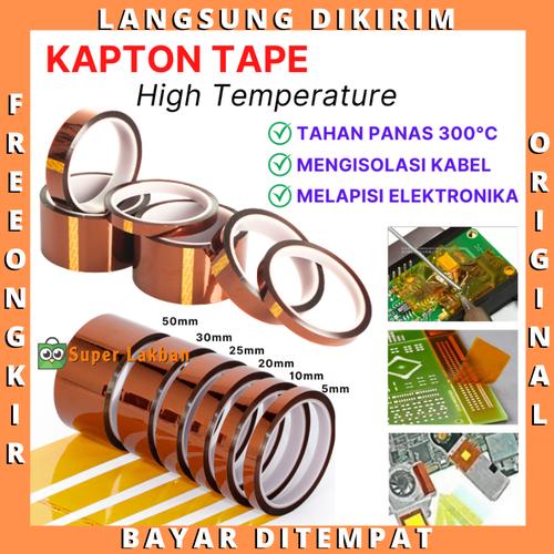 Promo Isolasi Tahan Panas Kapton 300C Lakban Selotip Kabel High ...