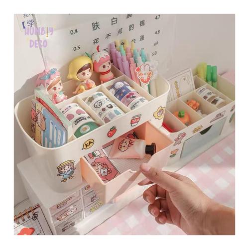 Jual Korean Aesthetic Storage Box Organizer Mini Desk Set Rak Mini ...