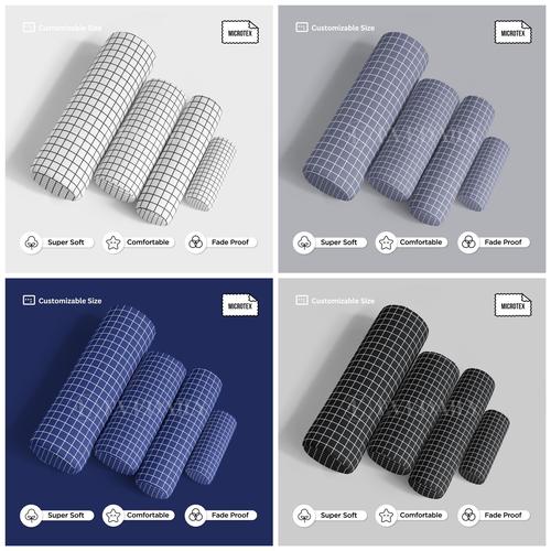 Promo Sarung Guling Block Kotak Putih Abu Biru Hitam Custom Ukuran ...