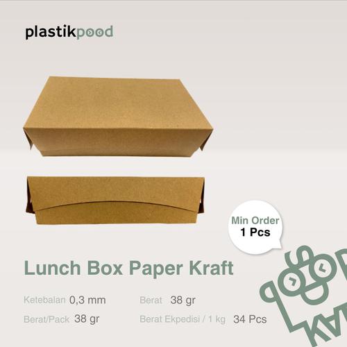 Jual LUNCH BOX PAPER Kraft Tempat Makanan size M dan L / Kertas ...