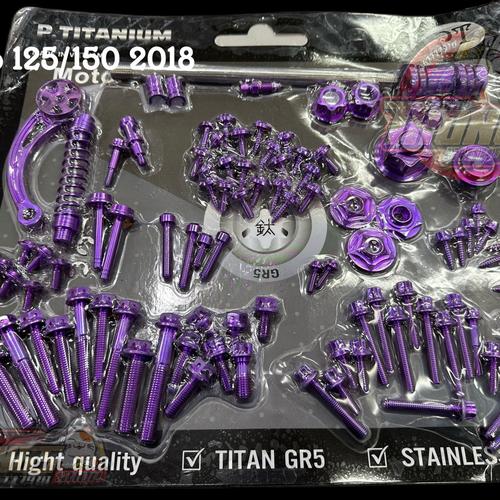 Jual Baut Set Titanium Ptitanium Honda Vario 125/150 2018 - Biru - Kab ...