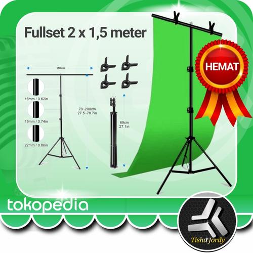 Jual GREENSCREEN FULLSET CHROMA KEY GREEN SCREEN STUDIO BACKDROP ...