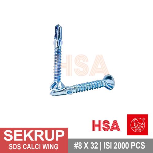 Jual SKRUP SDS / SELF DRILLING SCREW WITH WING LION #8 X 32 | ISI 2000 ...