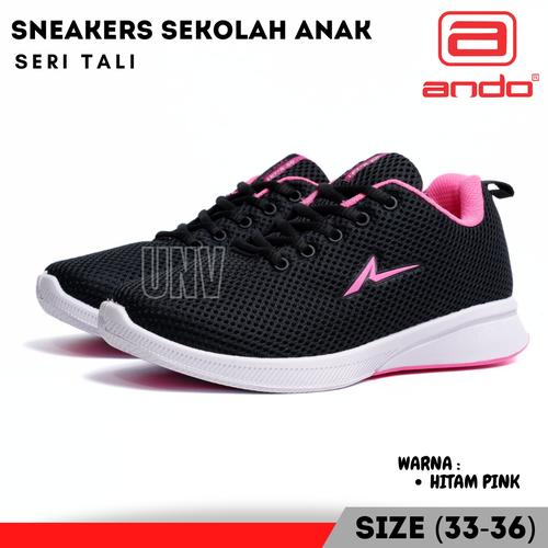Promo Sepatu Ando Zora Hitam Pink Tali Sepatu Sekolah Tk SD Anak ...