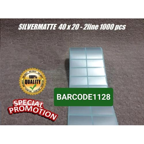Jual KERTAS STICKER LABEL BARCODE SILVERMATE 40 X 20 2 BARIS isi 1000 ...