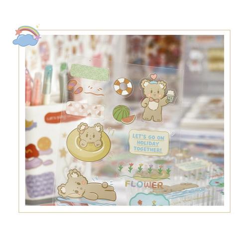 Jual STICKER STIKER LUCU DECO DIARY JOURNALING TEDDY BEAR & WHITE ...