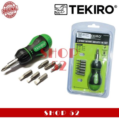 Jual TEKIRO Obeng Ratchet Set 7 in 1 Stubby / Obeng Cebol Ratchet Set ...