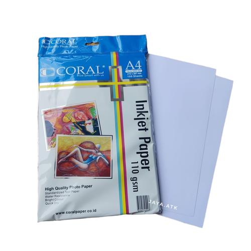 Jual KERTAS FOTO INKJET MATTE A4 110 GSM 10 LEMBAR CORAL PHOTO PAPER ...