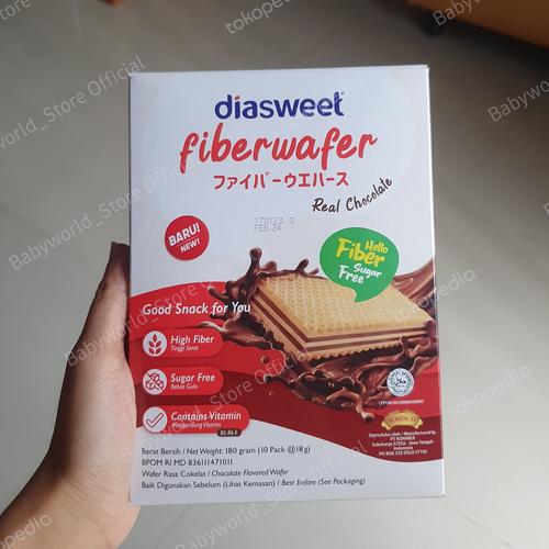 Jual Diasweet fiberwafer wafer sugar free Real Coklat (isi 10 pack ...