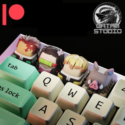Jual Keycap Custom Demon Slayer Inosuke Hashibira Mechanical Keyboard ...