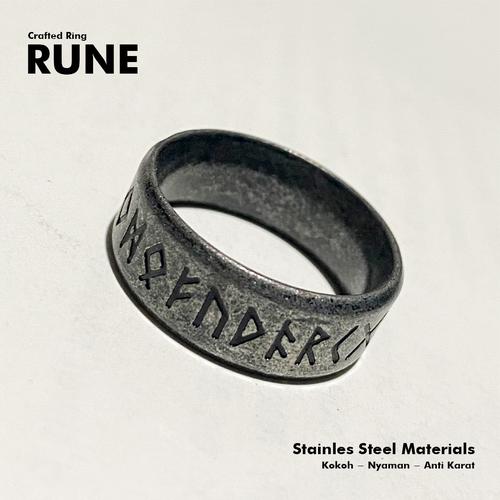 Jual Rune Ring - Cincin Ukir Stainless Steel Anti Karat Estetik Rustic ...