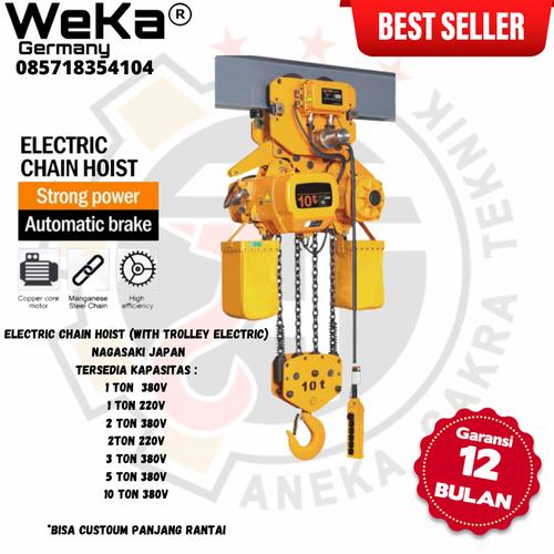 Jual Electric chain hoist plus trolley 10 ton x 6 meter WEKA GERMANY ...
