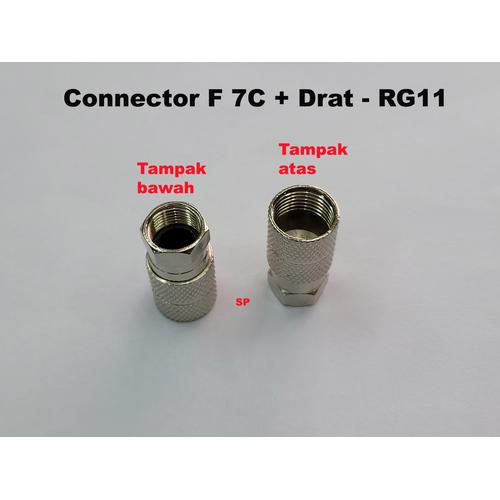 Jual Connector F 7C + Drat - RG11 SP Konektor coaxial cctv parabola rg ...