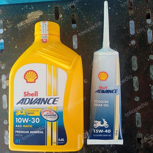 Jual PAKET HEMAT SHELL AX5 MATIC 10W30 08L+ GEAR OIL MATIC 15W40 120 ML ...