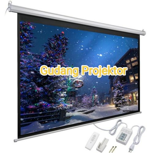 Jual Screen Projector Motorized 70" - Layar Proyektor remot 70 ...