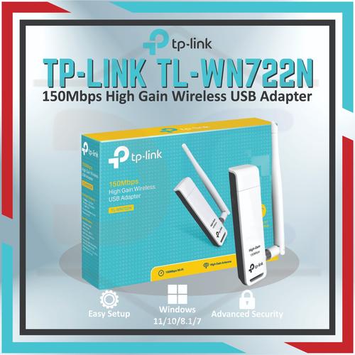 Jual TP-LINK TL-WN722N 150Mbps High Gain Wireless USB Adapter - Jakarta ...