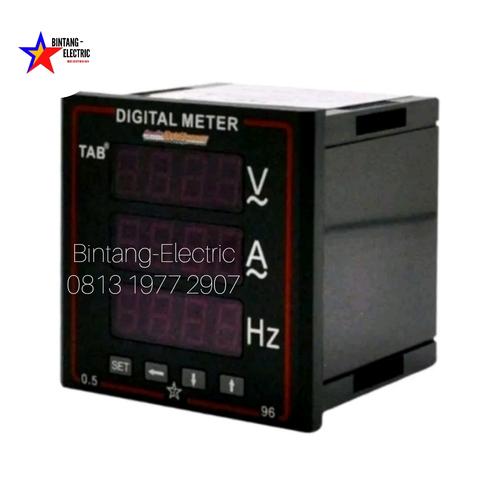 Jual Multimeter Digital 1 Phase 96x96 Combo Volt,Ampere,HZ Meter TAB ...