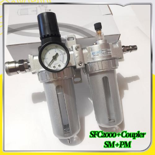 Jual Air Filter Regulator Kompresor Double Tabung SFC200 plus Coupler SM PM - SFC200+Coupler ...