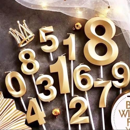 Jual Lilin Angka Umur Usia Ulang Tahun Emas Metalik Candle Birthday ...