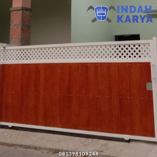 Jual pintu pagar dorong woodplank grc - Full sliding - Kota Bekasi ...