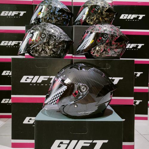 Jual HELM GIFT SARGON CARBON FORGET BLUE RED GOLD SILVER SNI HELM ...