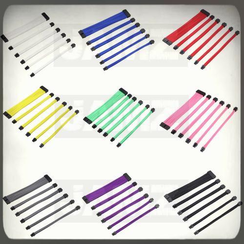Jual Colorful MOD Sleeved Extension Cable Combo Set Kabel Extension PSU ...