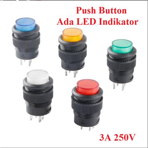 Jual TOMBOL Saklar Toggle SWITCH LED PUSH BUTTON PUSH ON R16-503BD 16MM - Kab. Sidoarjo - SNW ...