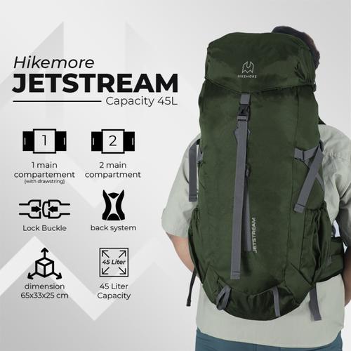 Promo Hikemore Tas Ransel Backpack Carrier Jetstream 45L - Hijau Army ...