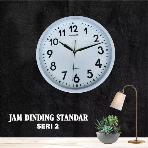 Jual Jam Dinding Merk STANDARD Bulat Putih Polos Jam Dinding Dekorasi ...
