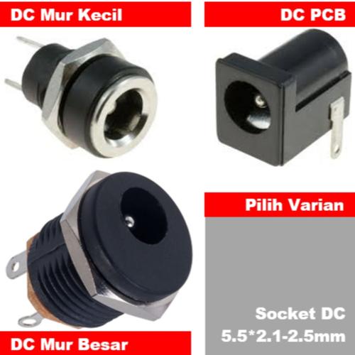 Jual Socket Dc 5.5 Adaptor Power Jack Socket Female Panel Box+Mur PCB Mount - DC PCB - Kota ...