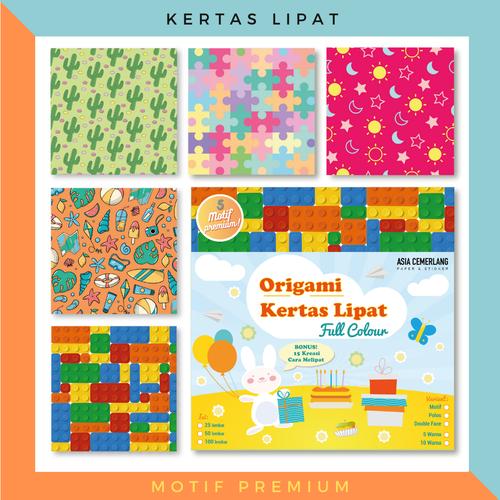 Jual Kertas Origami Lipat 5 Motif Premium - 10x10cm, Isi 25 Lembar ...