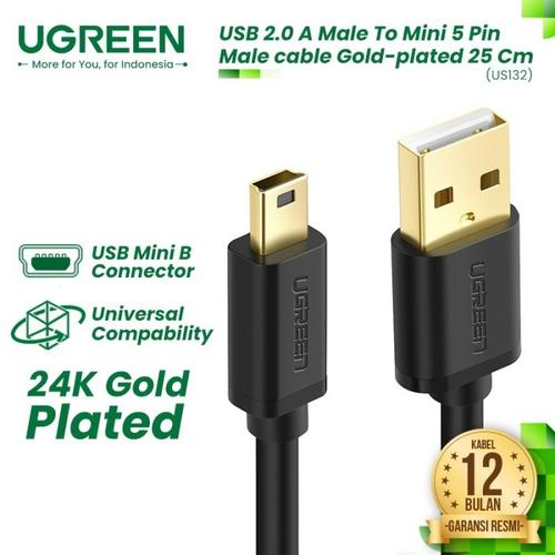 Jual Ugreen Kabel Data USB 2.0 to Mini USB 5 Pin 2A PS3 HDD Charge - 1 ...