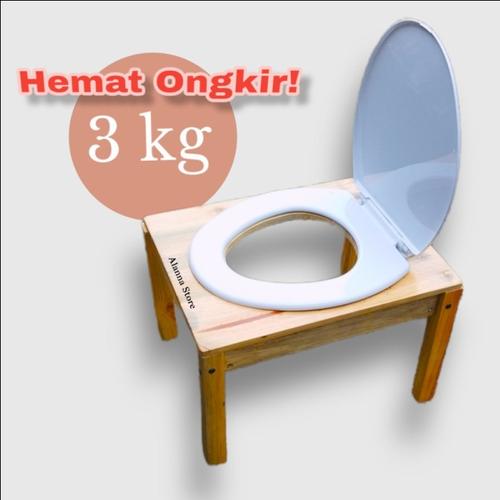 Jual Kursi Toilet Wc duduk Portable Kayu Asli Kuat kokoh tinggi 35cm ...