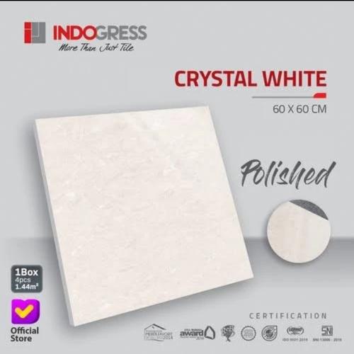 Jual granit/keramik lantai 60x60 indogress crystal white Glazed Polish ...