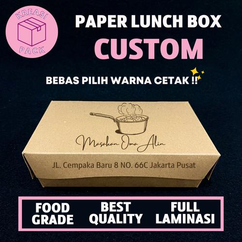 Jual Cetak Paper Lunch Box Custom Logo (Kotak Makan Kraft) - 1000 pcs ...